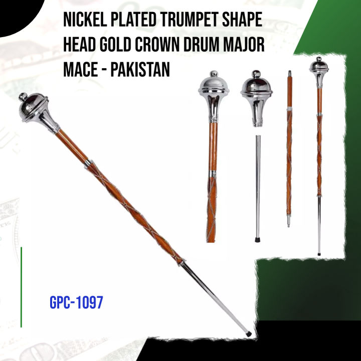 Drum Major Band Leader Mace(Stick) - Staves & Stick Plain Head Ball Top ...