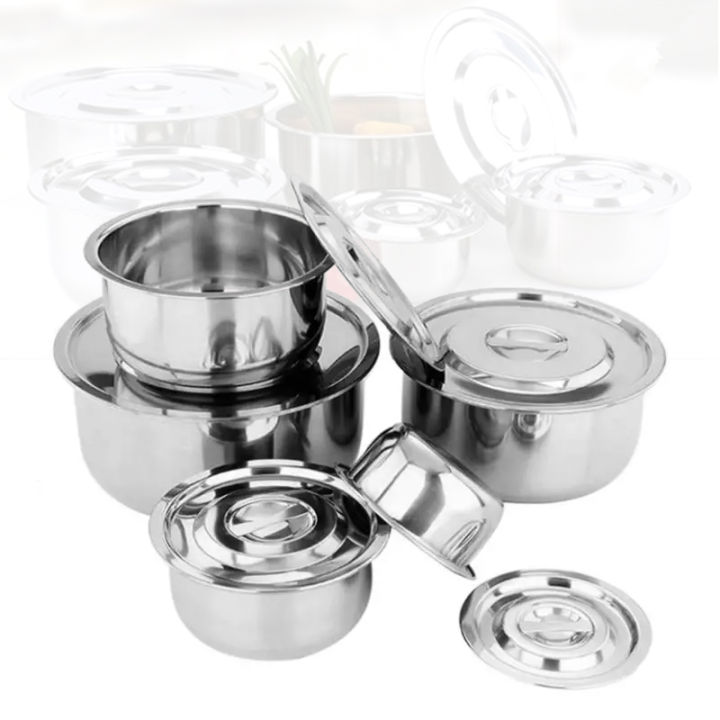 My Home 5 Pcs Stock Pot Set, Stainless steel | Daraz.lk