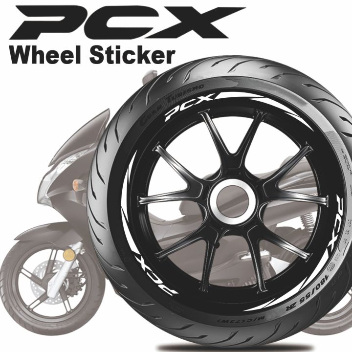 Reflective Design Pcx Wheel Sticker Rim Decal Strip Motorcycle Logo For ...
