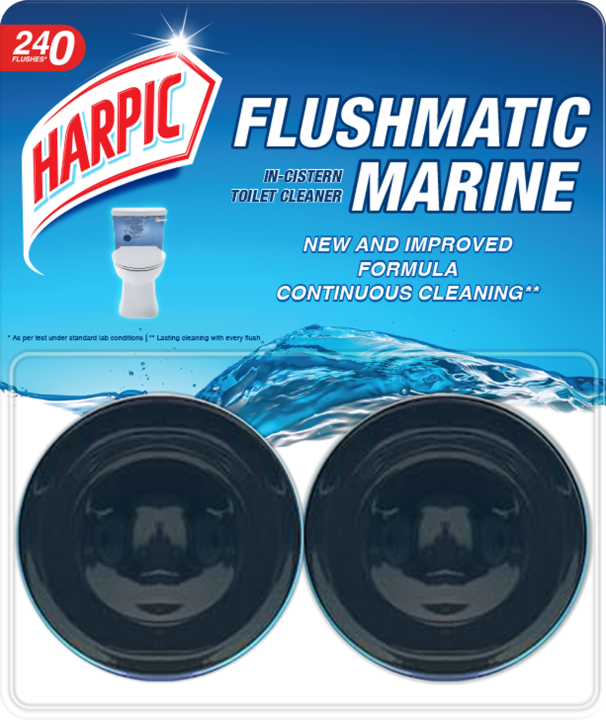 Harpic Flushmatic Marine 100G | In Cistern Toilet Cleaner | 240 Flushes ...