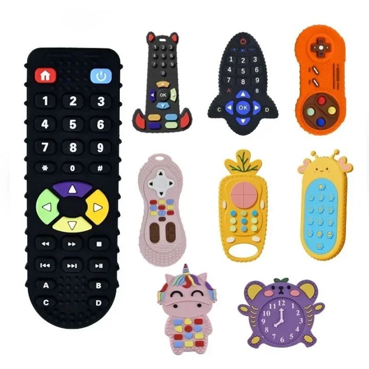 1Pc Baby Silicone Teether Toys Remote Control Shape Teether Rodent Gum ...