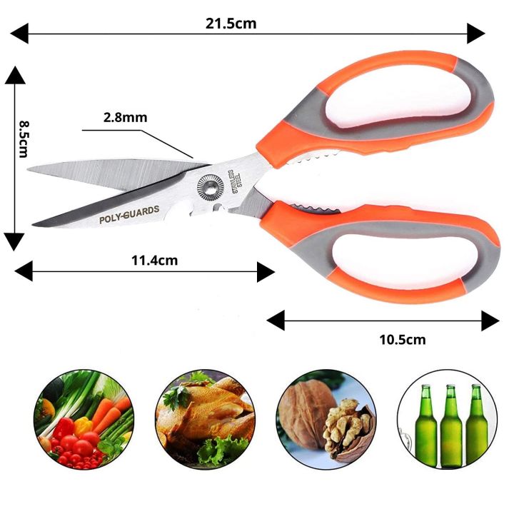 Multi Purpose Kitchen Scissor Shears Cut fish,Meat,Nuts,Vegetable,Herbs ...
