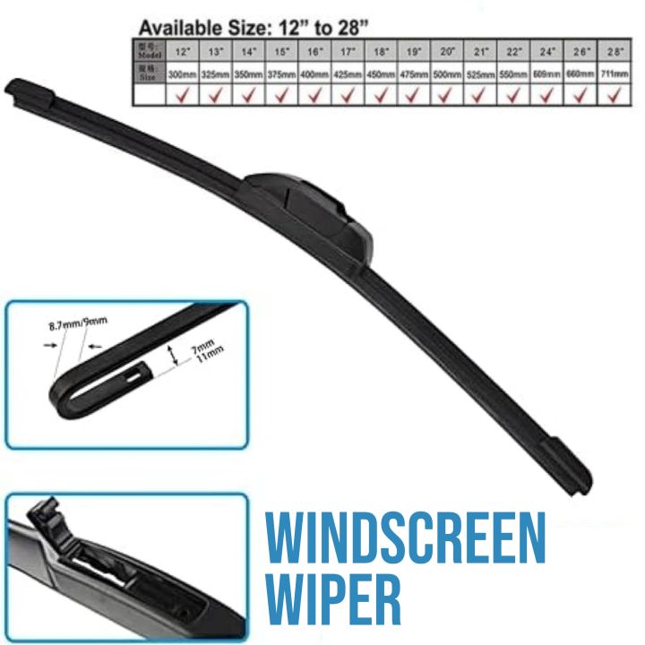 Auto Car All seasons Windshield Wiper Blades Refills Natural Rubber ...