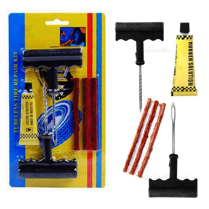 Universal Tubeless Tyre Puncture Kit, Emergency Flat Tire Repair Patch ...