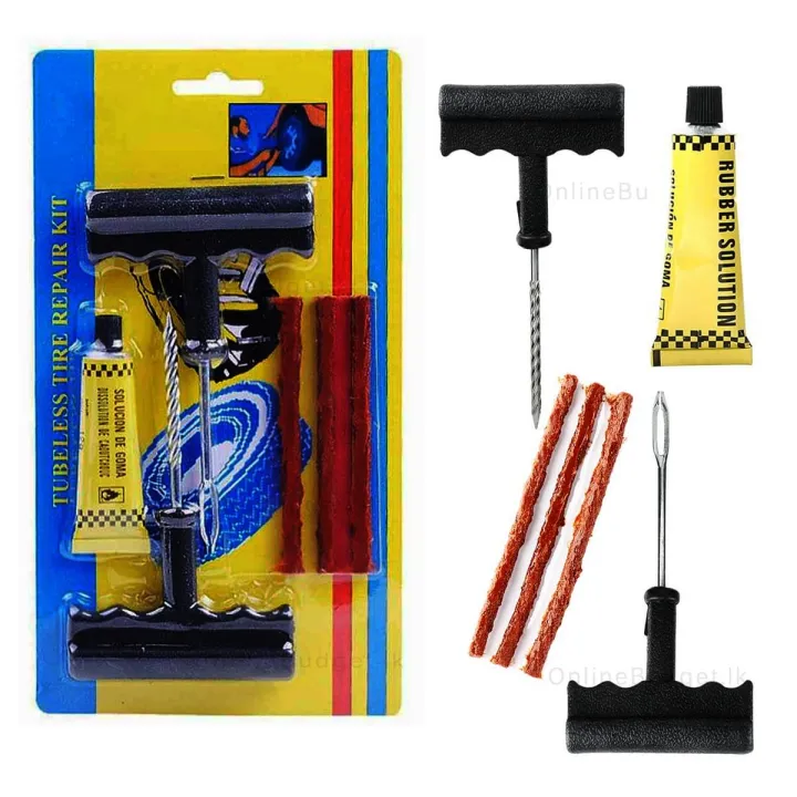 Universal Tubeless Tyre Puncture Kit, Emergency Flat Tire Repair Patch ...