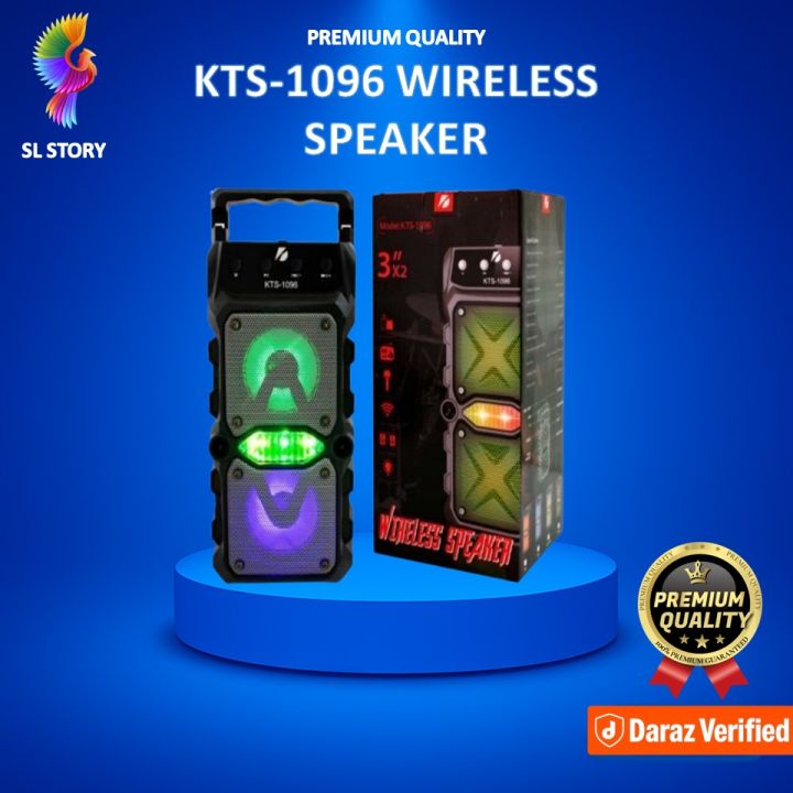 KTS-1096 Wireless Speaker portable karaoke Party Box Speekar Mic ...
