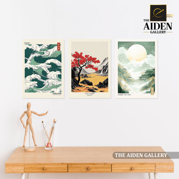 Set of 3 A3 Size (29.7x42cm) Unframed Poster Print Nami Japandi Art ...