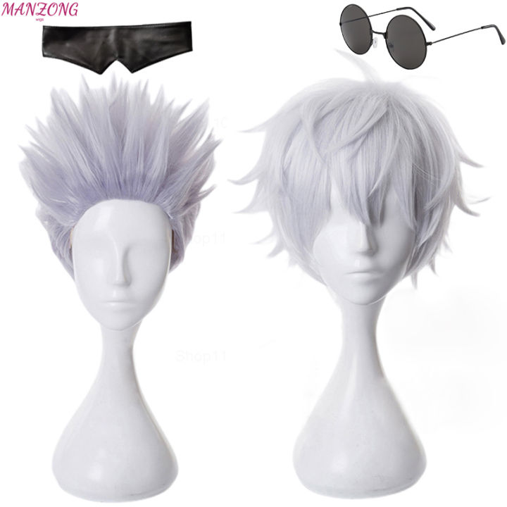 High Quality Gojo Satoru Cosplay Wig Jujutsu Kaisen Gojo Short Heat ...