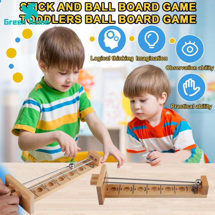 Stick Ball Board Game Wooden Base Ball Rolling Balance Game Fun Hand ...