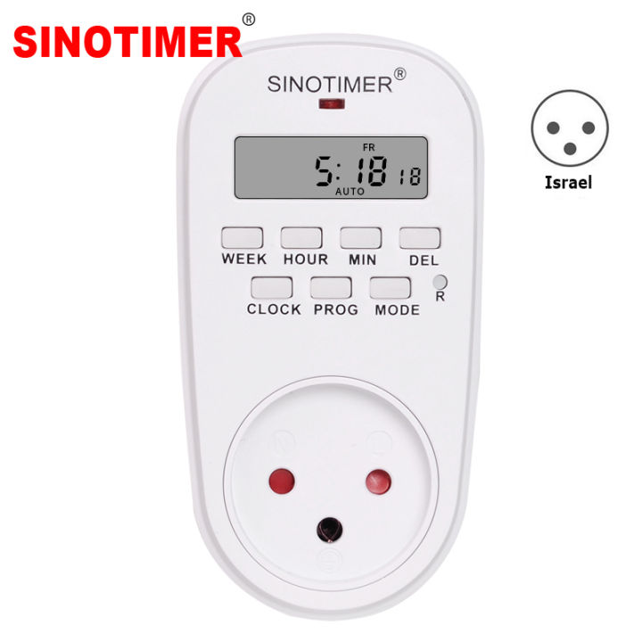 【InnovateWorld】SINOTIMER Plug Digital Weekly Programmable Electrical Wall Plug-in Power Socket ...