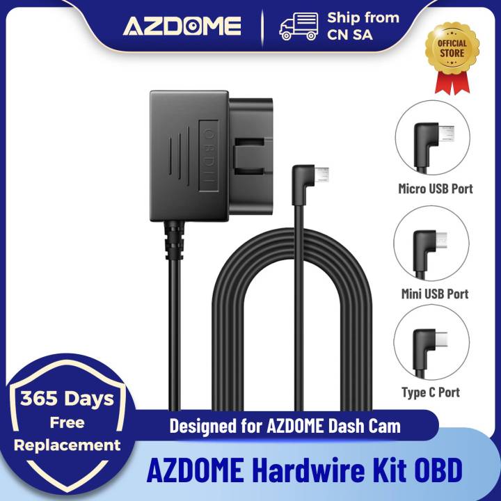 AZDOME Hardwire Kit OBD for AZDOME M550 M300S Dash Cam Parking Cable ...