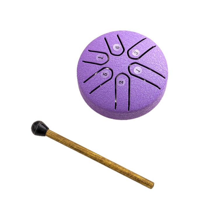1Set Mini Steel Tongue Drum 3 Inch Sound Healing Drum Kit Mini Handpan ...