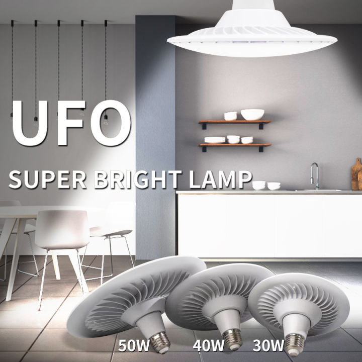 New white LED lamp detachable flying saucer light UFO E27 screw split ...