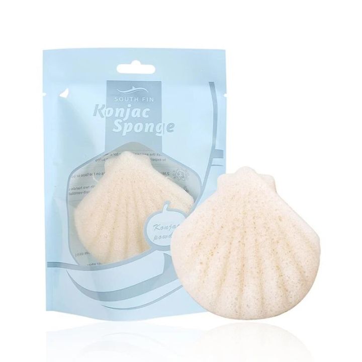 1pcs Konjac Cosmetic Puff Cleanser Sponge make up Shell Shaped Facial ...