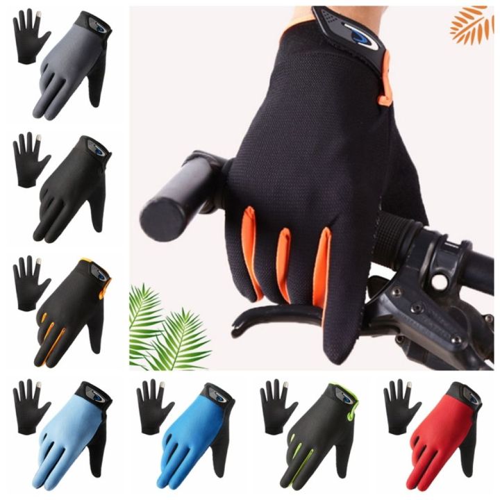 Cool Full Finger Cycling Gloves Touch Screen Thin Full Finger Gloves ...