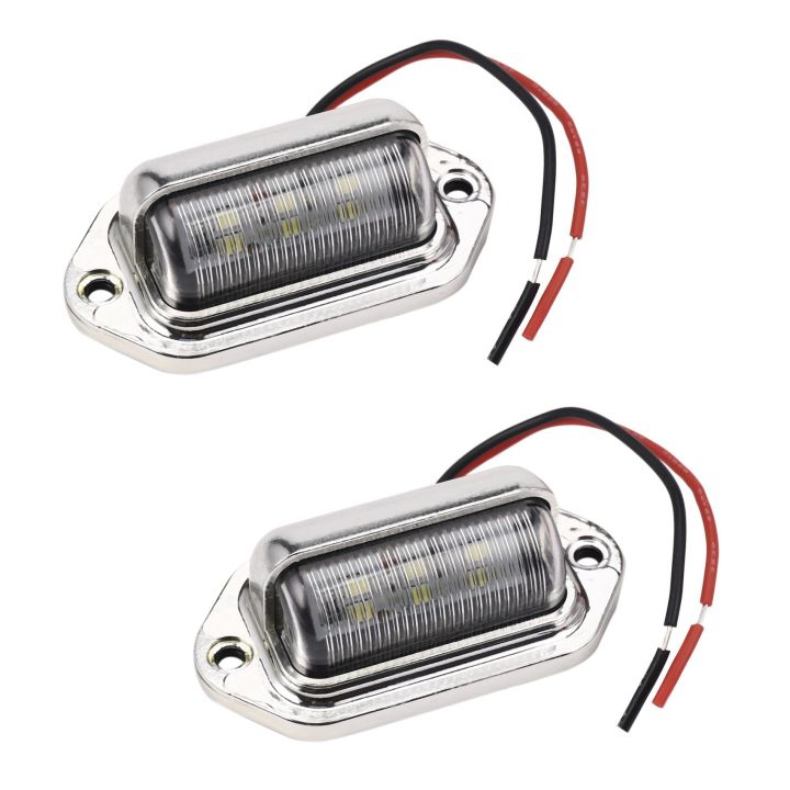 2X 12-24V 6 LED Number License Plate Light Boat Deck Walkway Step Lamp ...