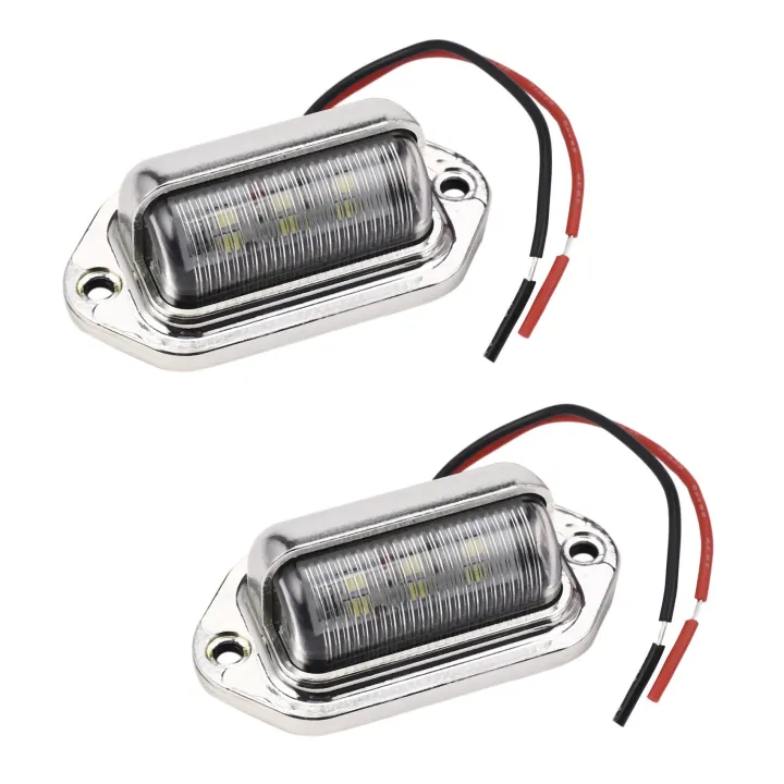 2X 12-24V 6 LED Number License Plate Light Boat Deck Walkway Step Lamp ...