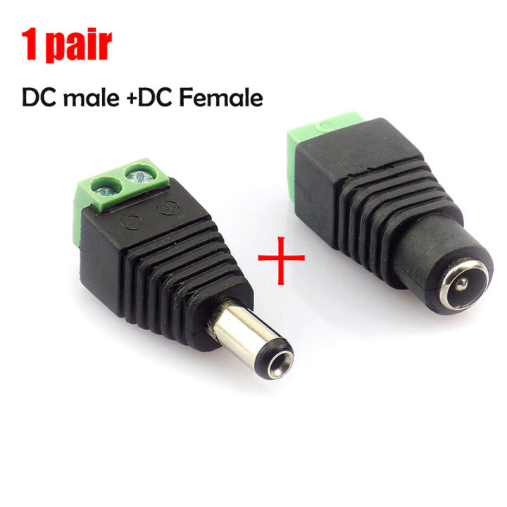 【SkinHorizon】1 Pair DC Male Female Jack Plug Connector 2.1x5.5 mm Power ...