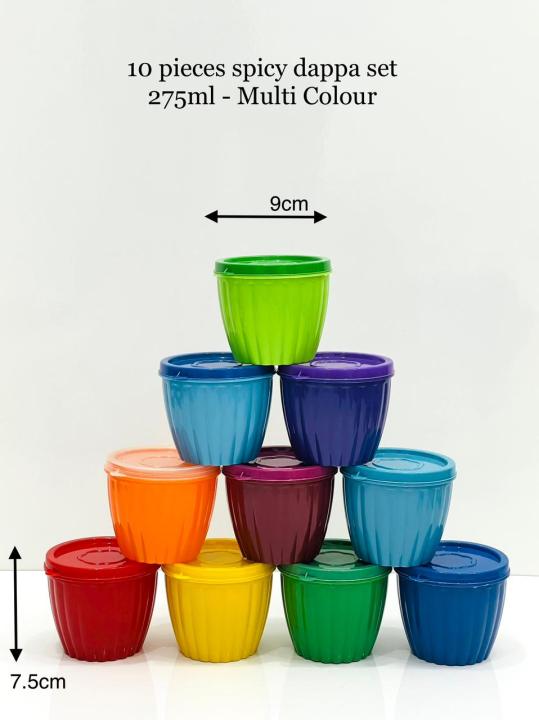 10 Pcs Spicy dappa set 275ml - Multi Colour | Daraz.lk