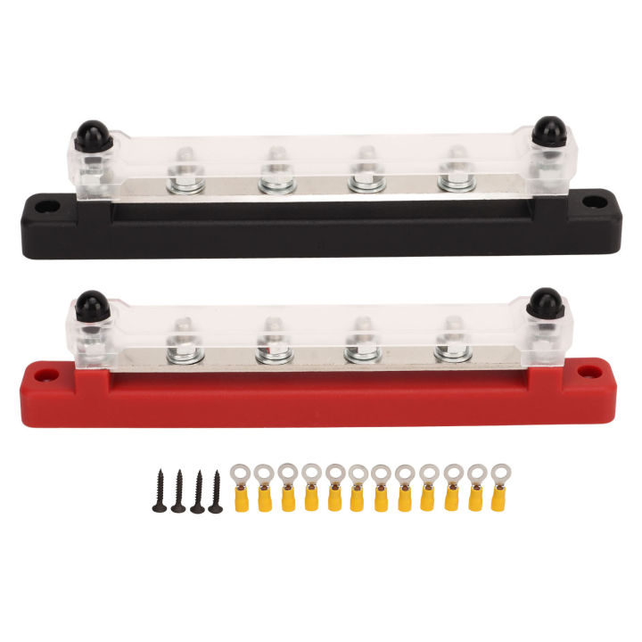 Bus Bar Terminal Block High Current DC12V To 48V 150A Black Red Heat ...