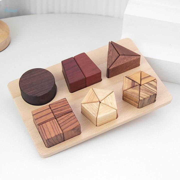 Wooden Shape Cognition Puzzles Geometric Shape Sorting Toy for Boys ...