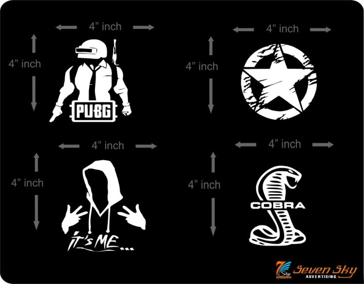 PUBG COBRA 4 Stickers For Scooter Bike Clutch Bike Laptop Helmet Car ...