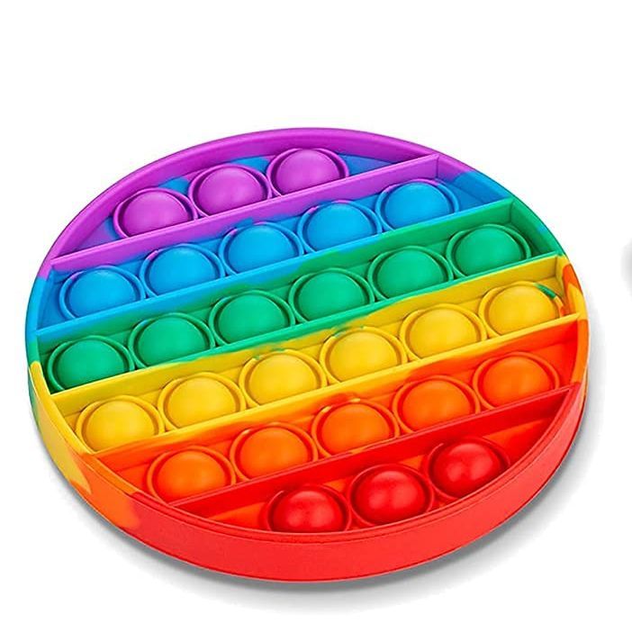 Popit Rainbow Round Shape Fidgets Toy Push Bubble Popping Game | Daraz.lk
