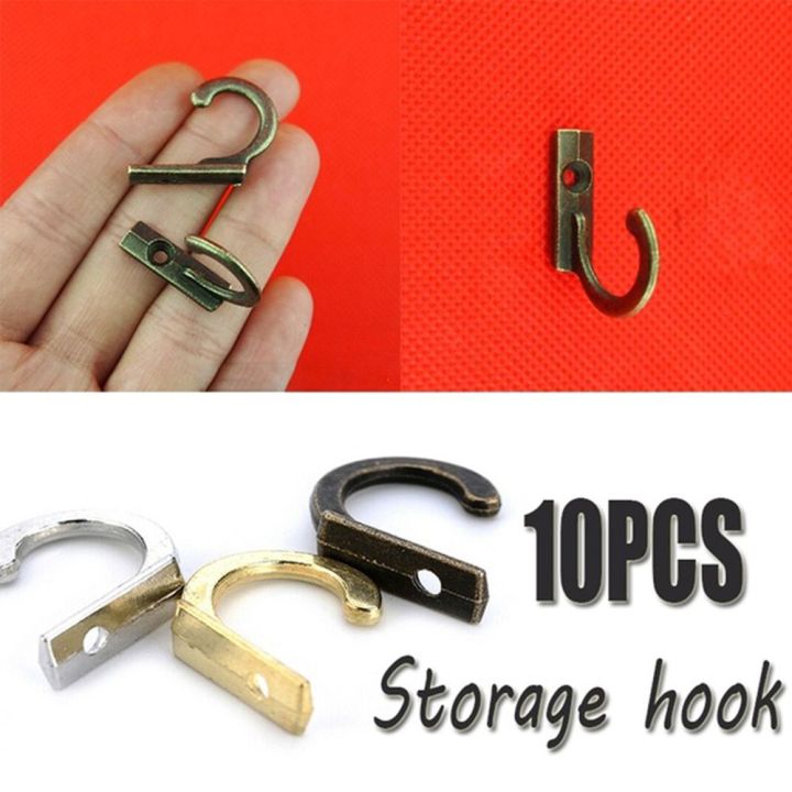 10 Pcs Retro Shelf Storage Key Holder Wall Door Single Prong Hook Metal ...