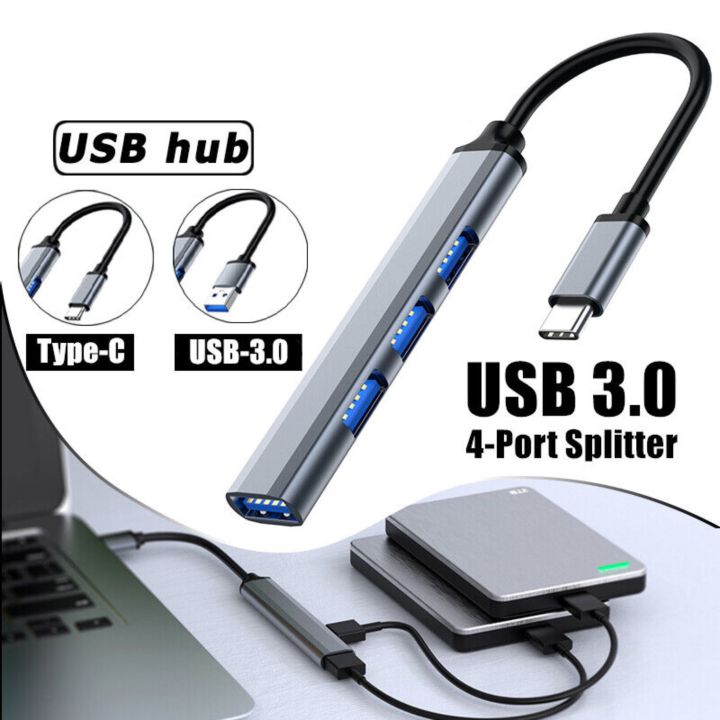 USB Hubs TYPE C Aluminum Body High Speed Splitter 5Gbps For PC Computer ...