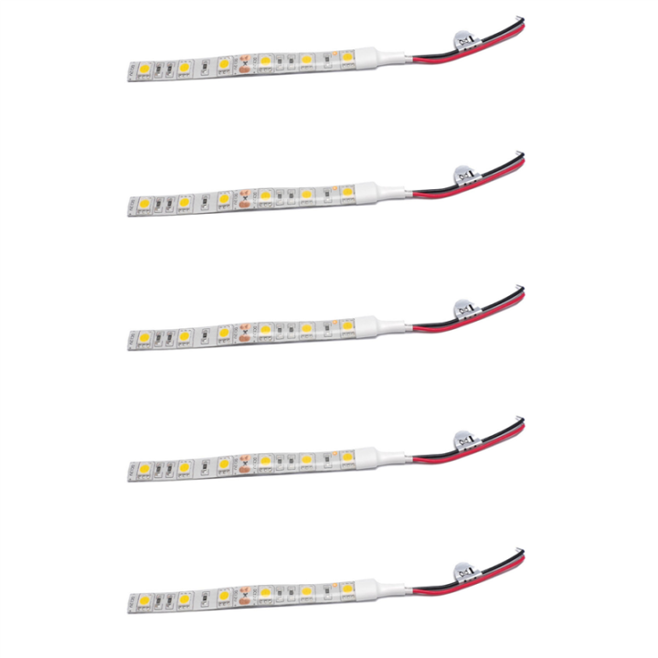 (COKP) 5 Pcs 10cm Waterproof Warm White 5050 LED Strip Lights Dc 12V ...