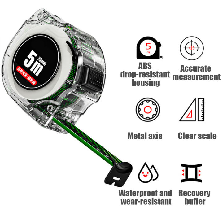 Self Locking Fluorescent Steel Tape Measure High-Precision Inkjet Code ...