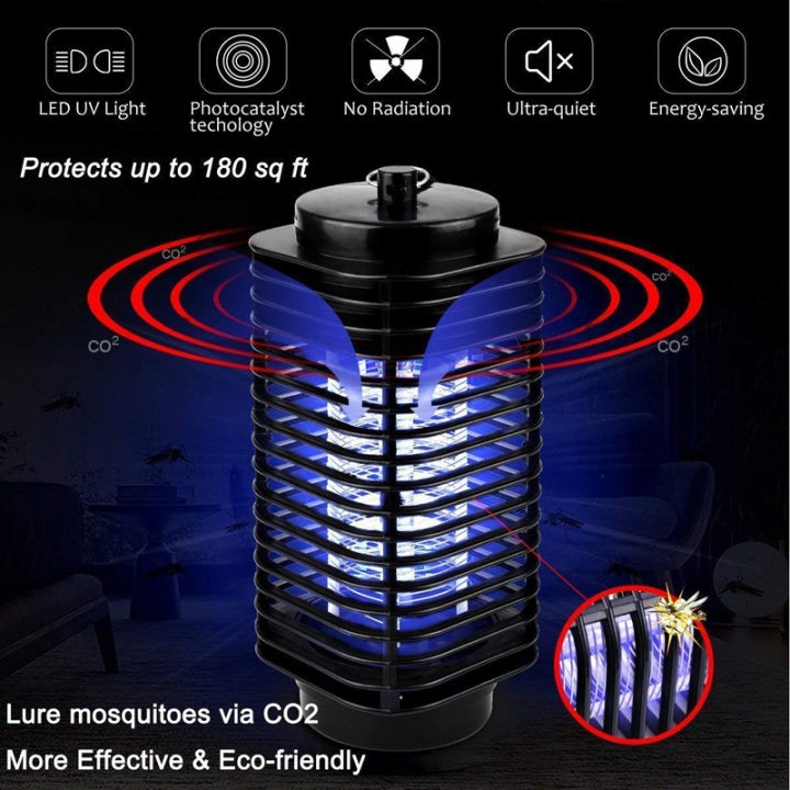 Electric Shock Mosquito Killer Lamp UV Light USB Charging Mute Trap EU ...