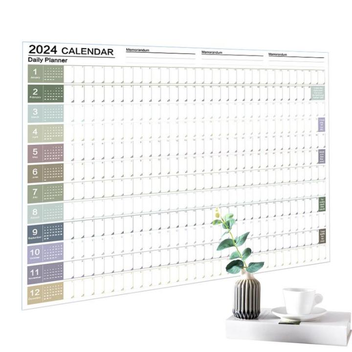 【HOT】 2024 Wall Calendar Planner Sheet Kawaii Yearly Monthly Weekly ...