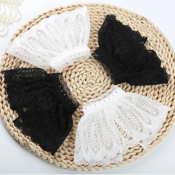 Lady Detachable Sleeves Cuffs Sleeve Cuffs Women Lace Thin Pleated ...