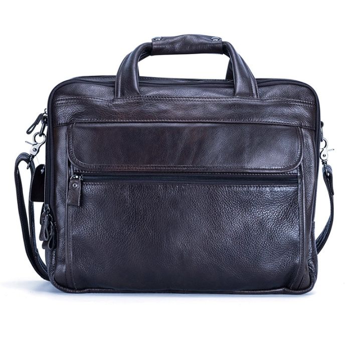 LACHIOUR Men Travel Bag Soft Genuine Leather Big Handbag Large Capacity Travel A4 Bag Male ...