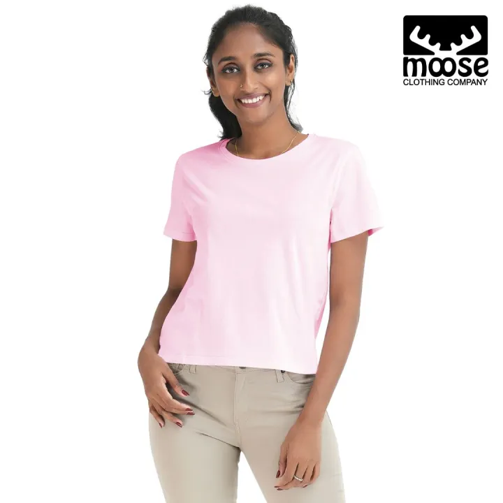Moose Women's Crew Neck T-Shirt - Sky Pastel | Daraz.lk