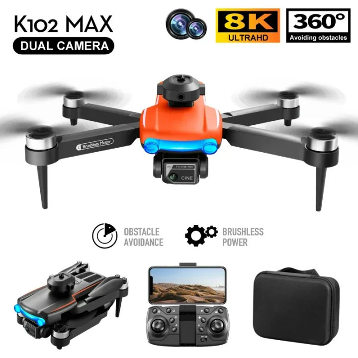 K102 MAX Drone Brushless Obstacle Avoidance 6K/8K Dual Camera HD Aerial Photography Drones ...