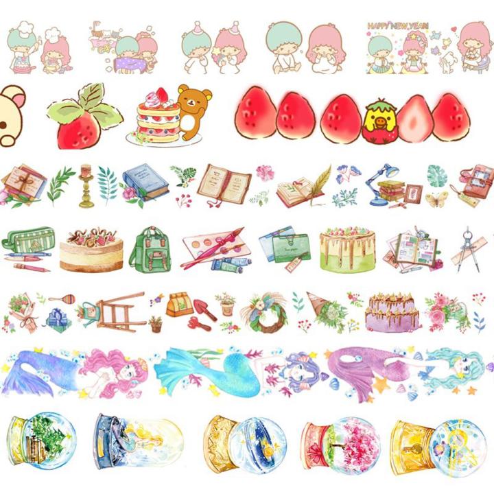 Washi Masking Tapes Mermaid Flower Decorative Adhesive DIY Paper ...