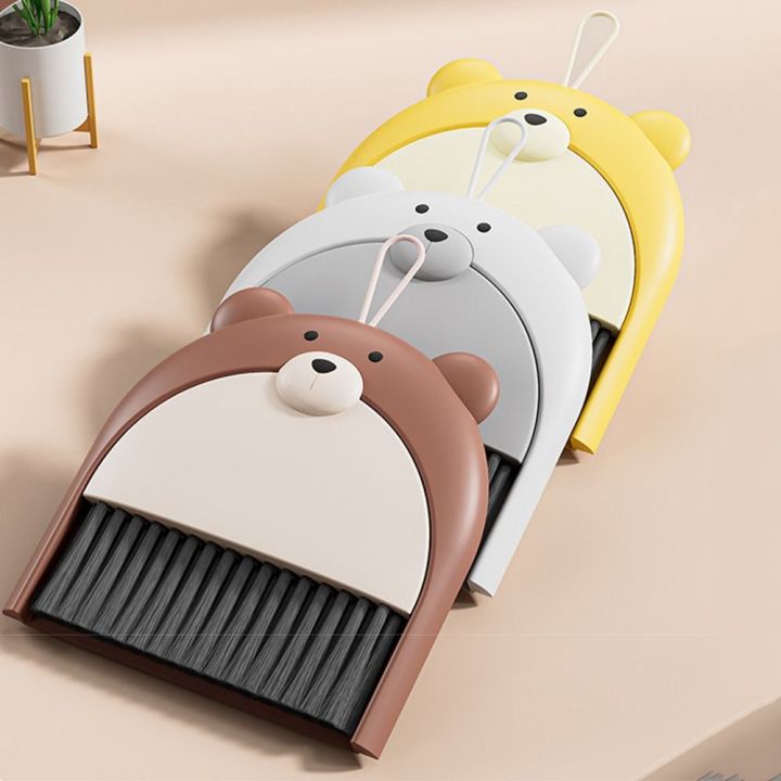 Durable Cartoon Mini Dustpan with Broom Handheld Hangable Desktop Small ...