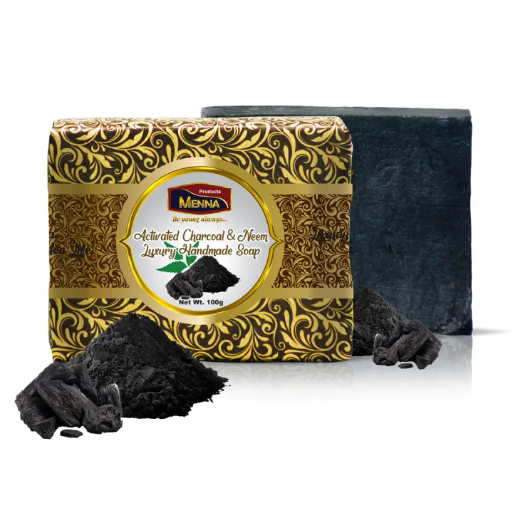 Menna Products Activated Charcoal and Neem Bath Soap (සක්‍රිය අගුරු සහ ...