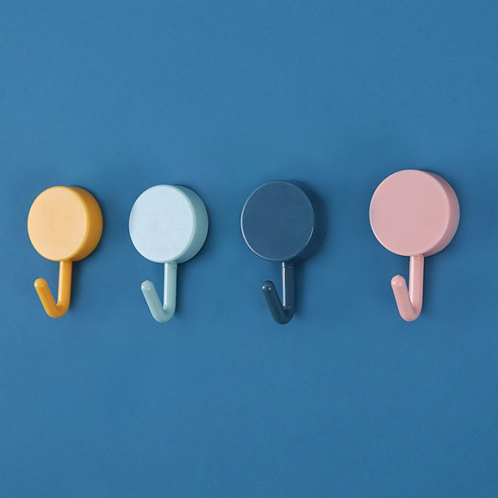 10pcs/set Hooks Small Solid Color Free Punching Door Without Trace Nail ...