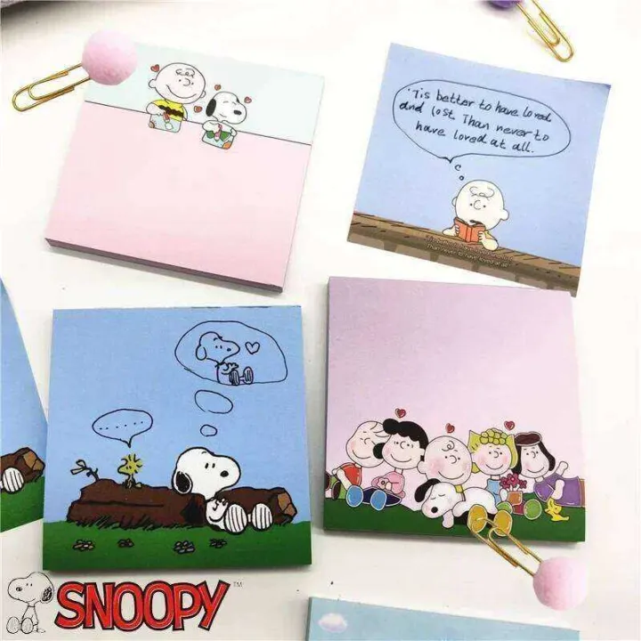 Snoopy Portable Tearable Cartoon Stationery Sticky Note Student Message ...