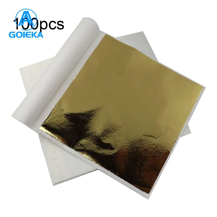 GOIKEA Imitation Gold Foil Sheets 100 Sheets Imitation Gold Foil ...