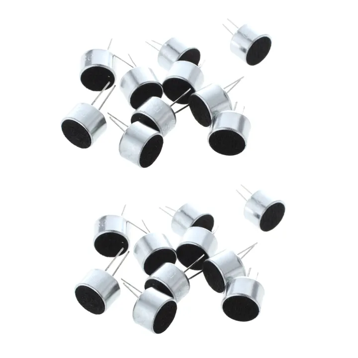 20 Pcs 2 Pin Mini MIC Capsule Electret Condenser Microphone Silver Tone ...