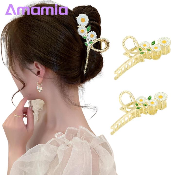Amamia Hair Claw Spring Design Flower Leaves Decor Big Hair Clip | Daraz.lk