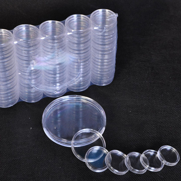 10pcs 25-50mm Transparent Plastic Holder Collecting Box Case For Coins ...