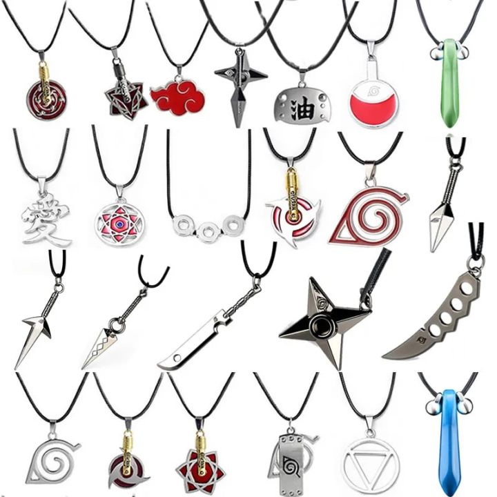 Anime Naruto Necklace Figures Cosplay Action Accessories Kakashi Kunai ...