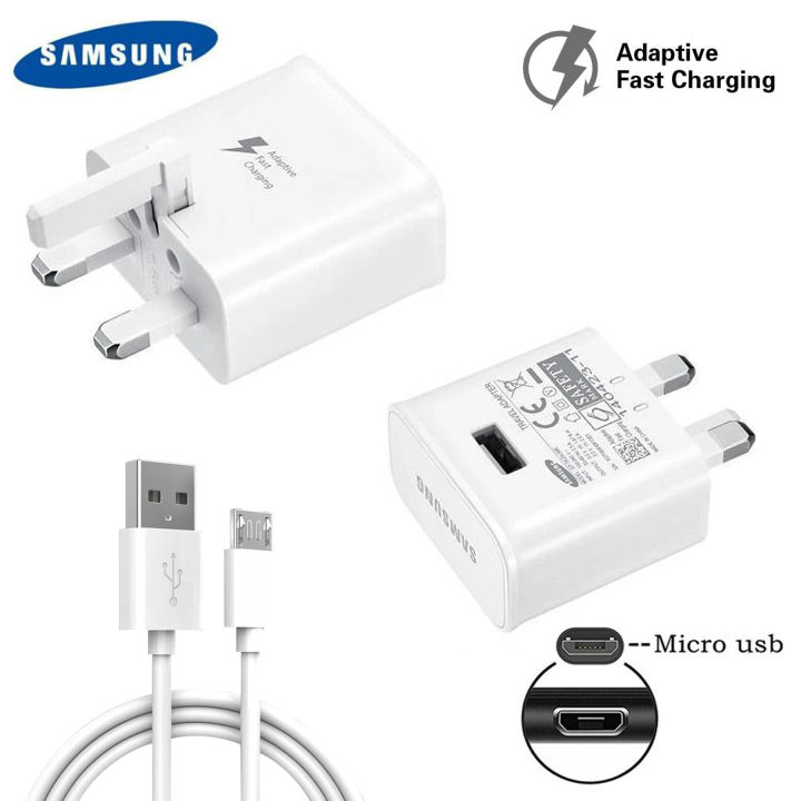 9V 1.67A or 5V 2A Adaptive Fast Charging UK Plug Wall USB Charger Adapter With Data Sync 1m ...