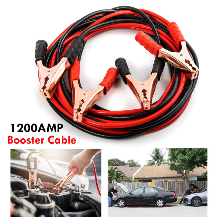 Professional Jumper Battery Cable 1200 AMP Booster Heavy Duty Clamps ...