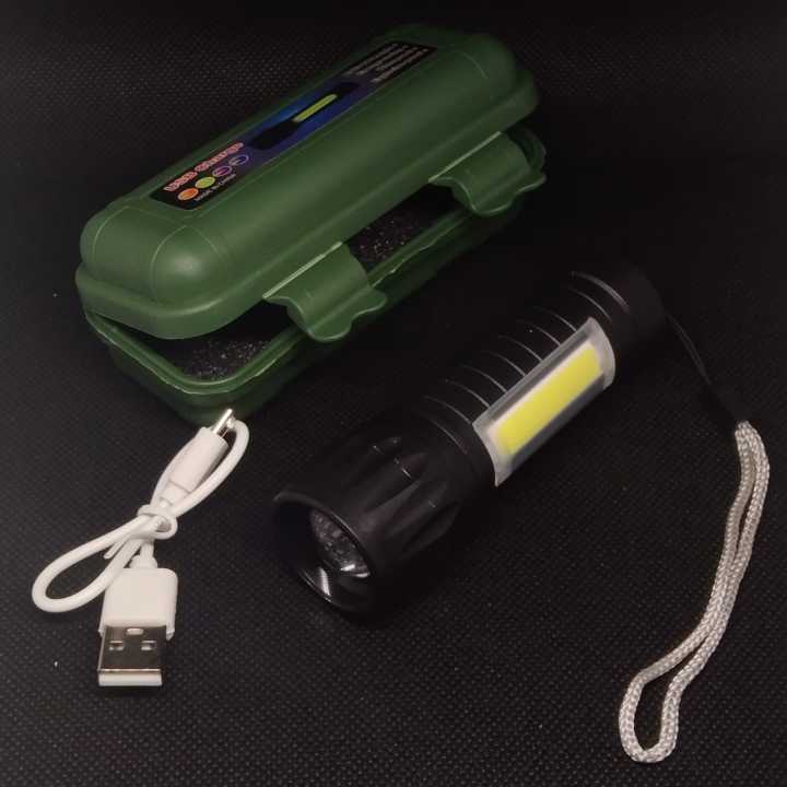 Portable Rechargeable Army Torch Rechargeable LED Flashlight Durable ...